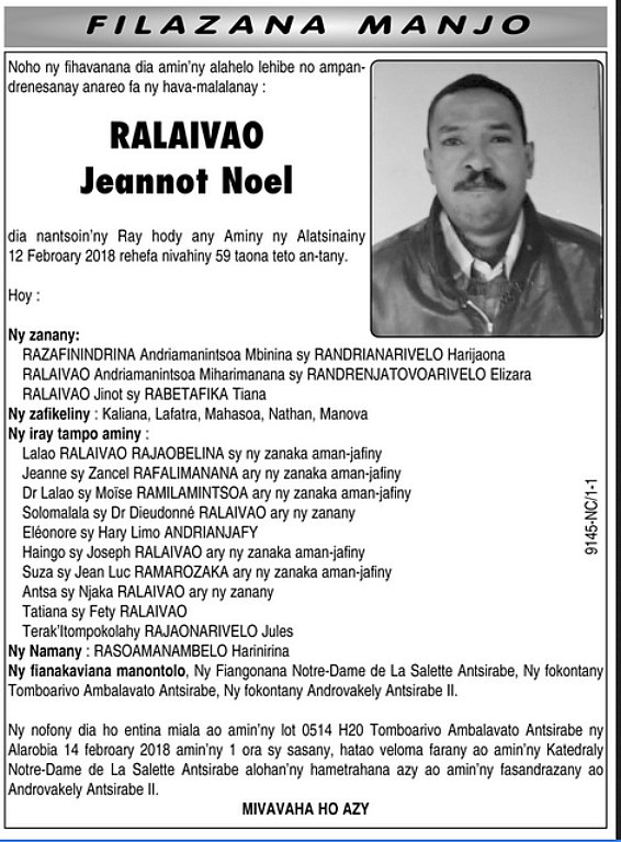 Fodiamandrin’i Jeannot Ralaivao « TANIKO Madagascar