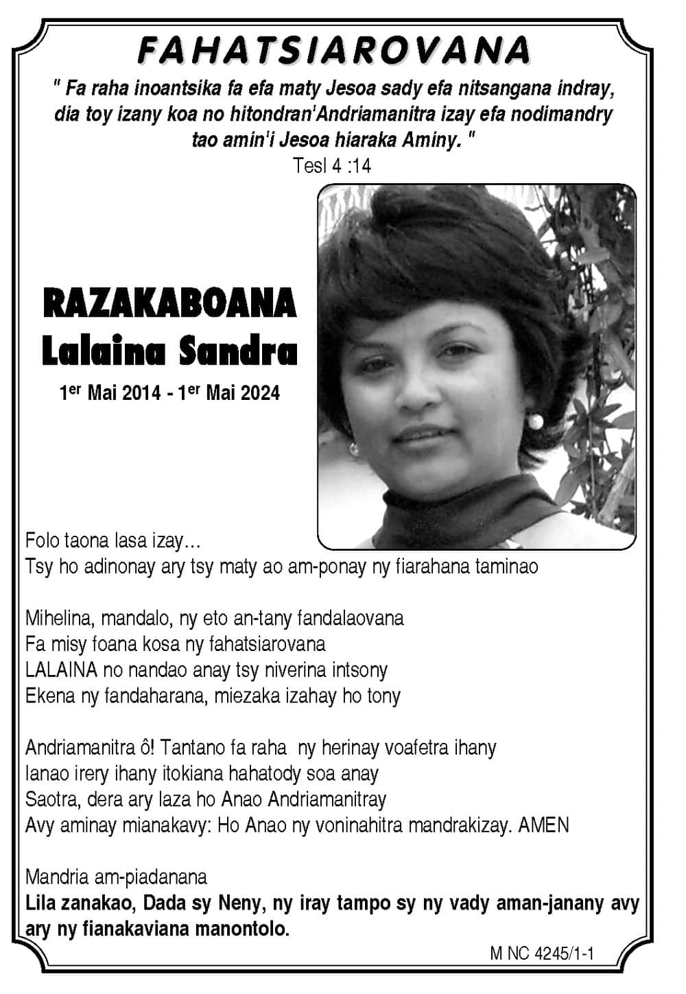 In Memoriam: Lalaina Sandra Razakaboana « TANIKO Madagascar
